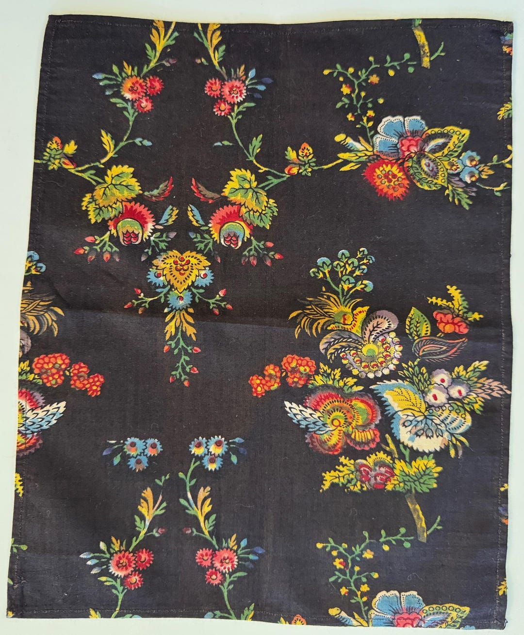 Antique European Dutch Floral Chintz Fabric: Bauwen Marken Holland, Mid ...