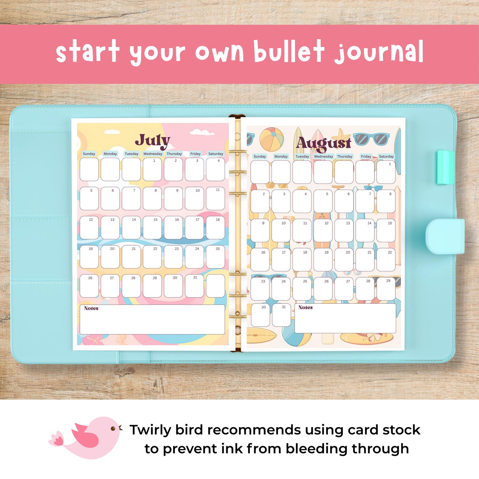 2026 Calendar Printable Monthly Planner | Bullet Journal Digital ...