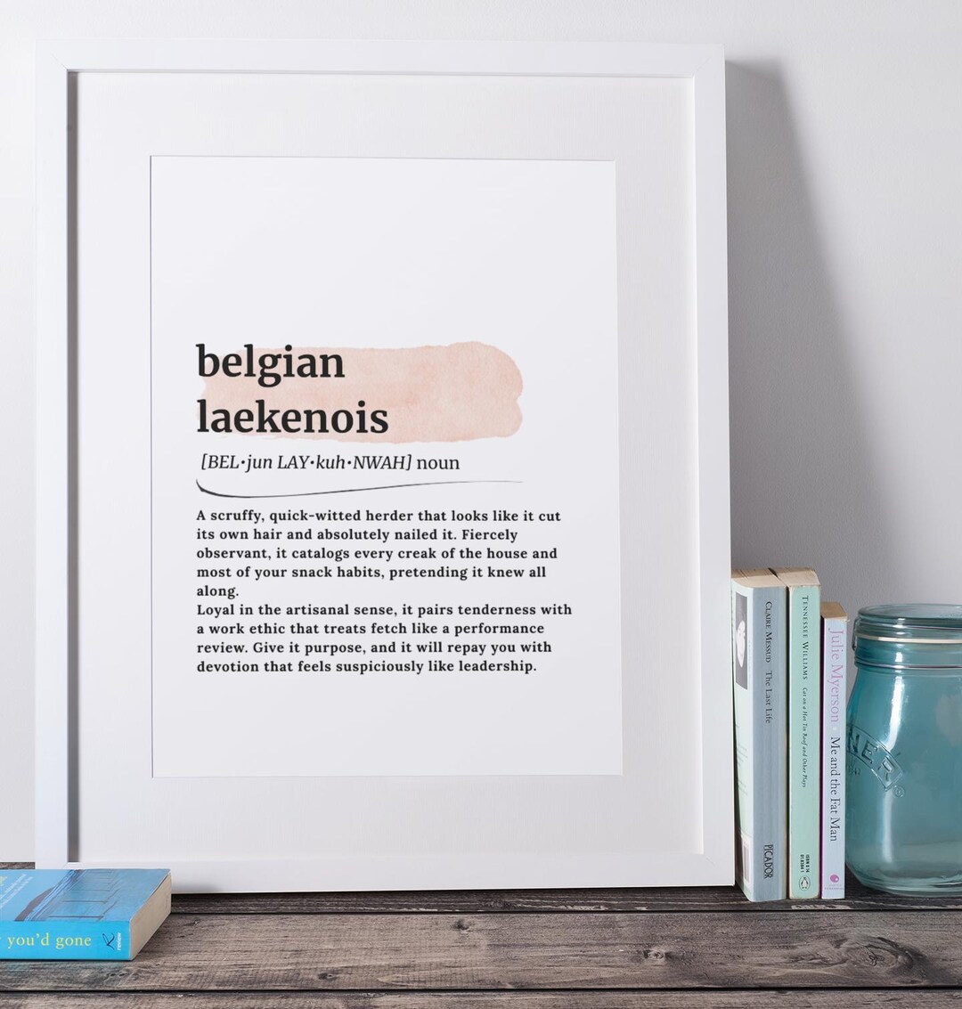 Belgian Laekenois Definition Print: Funny Dog Wall Art (digital ...