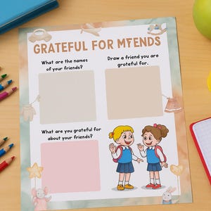 Gratitude Card for Kids – Printable Thankful Worksheet With Cute ...