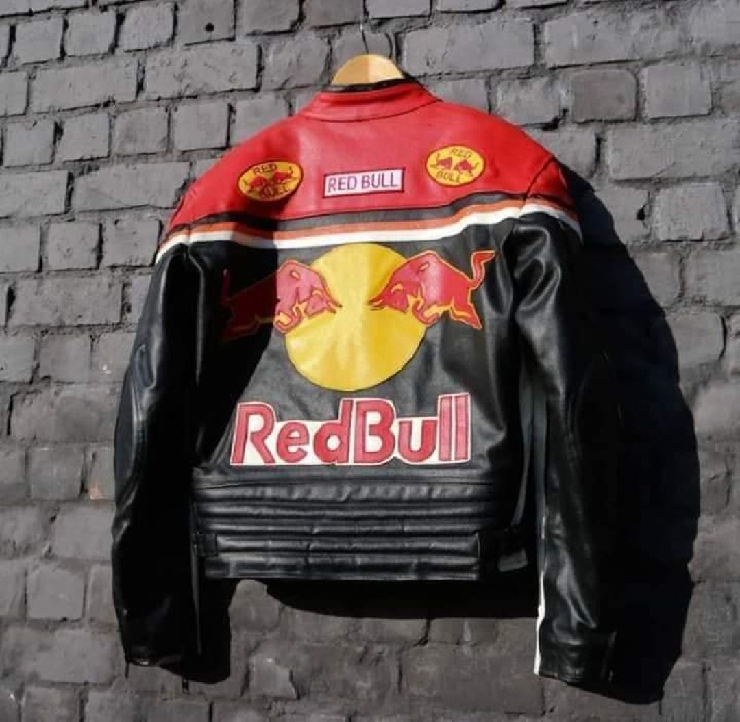 Red Bull Racing Leather Jacket: Vintage Formula 1 Cowhide - Etsy