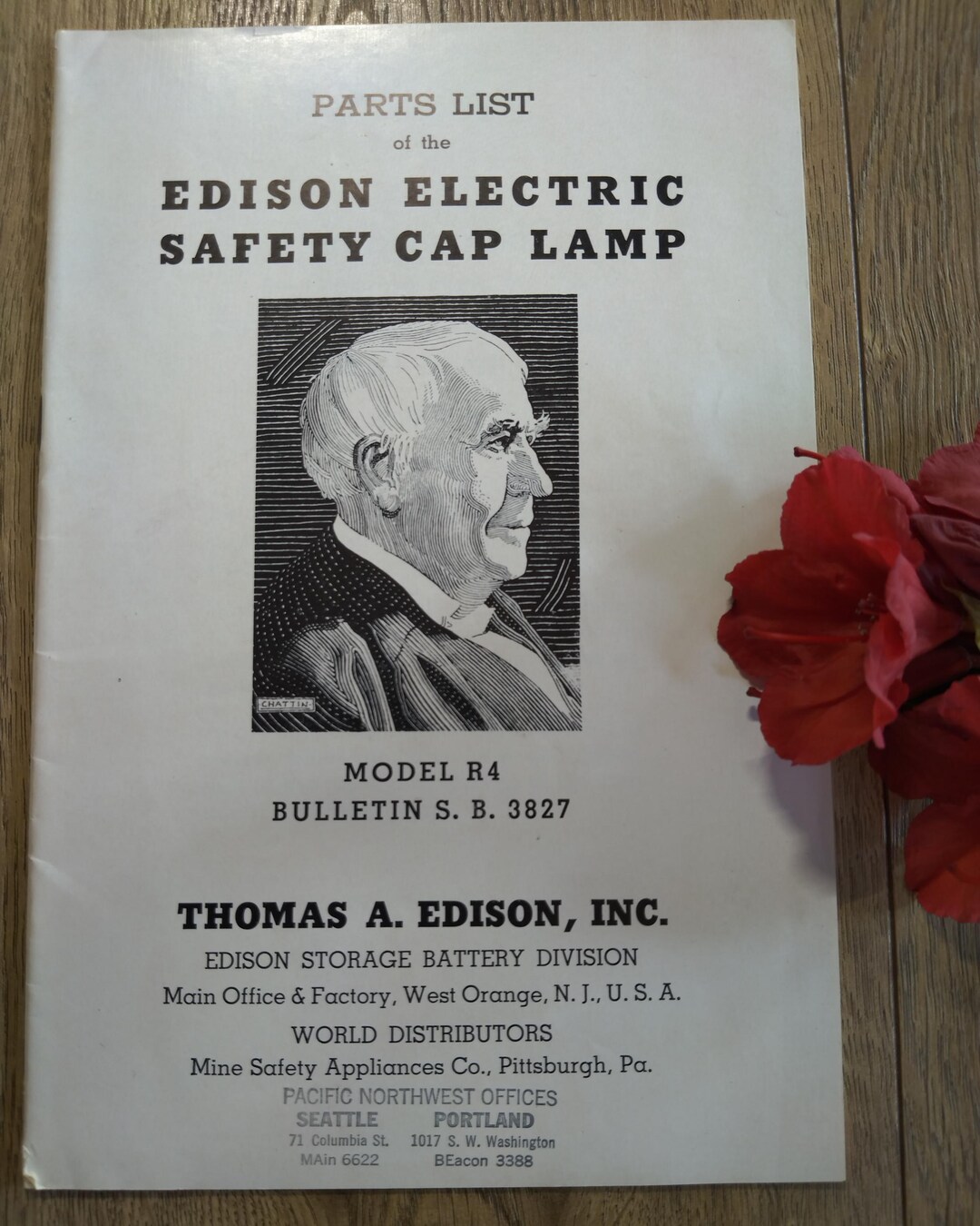 Parts List of the Edison Electric Safety Cap Lamp by Thomas A. Edison ...