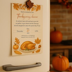 Editable Thanksgiving Dinner Invitation Template | Cozy Fall Watercolor ...