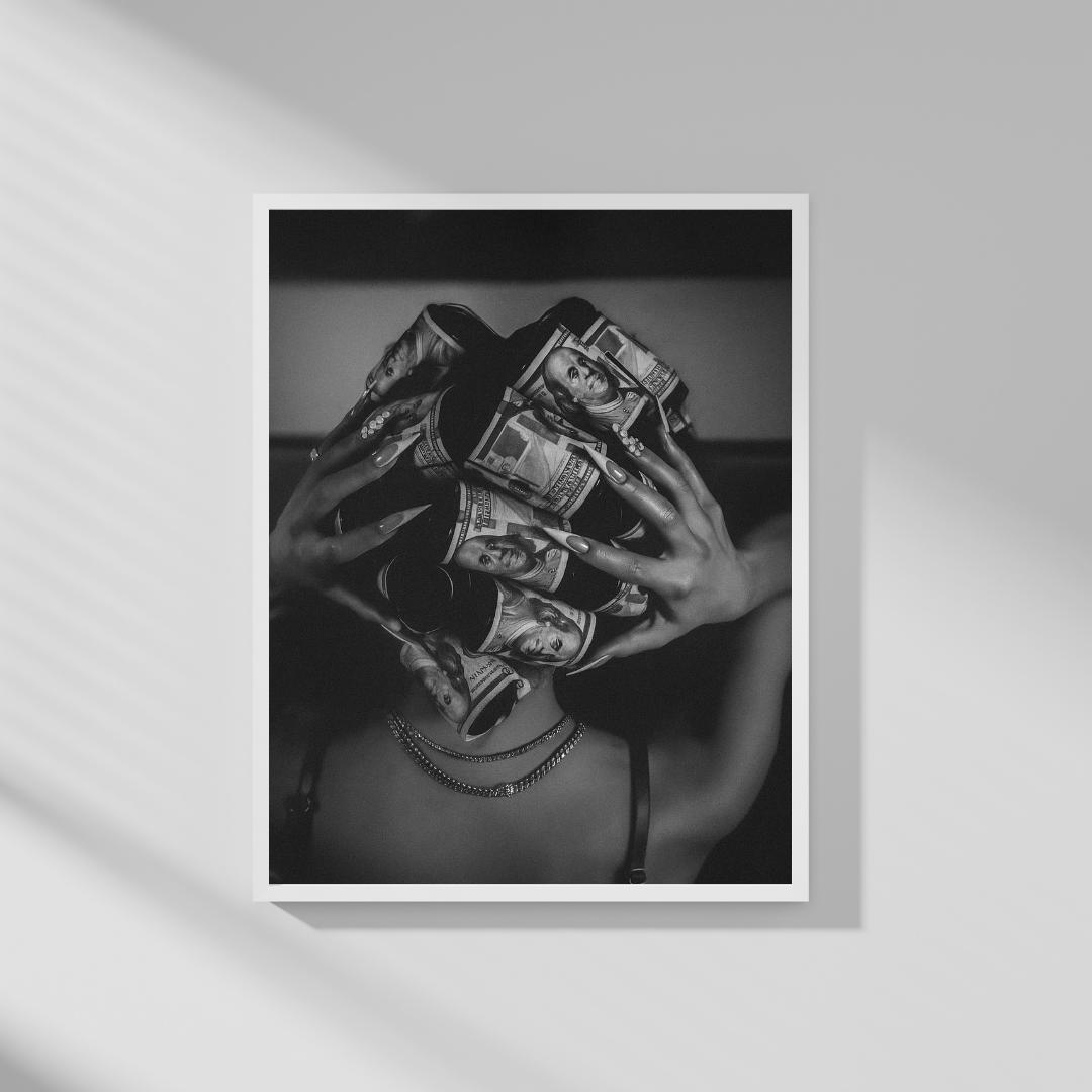 Money Hair Rollers Art Print: Glamour Portrait Photography (digital ...