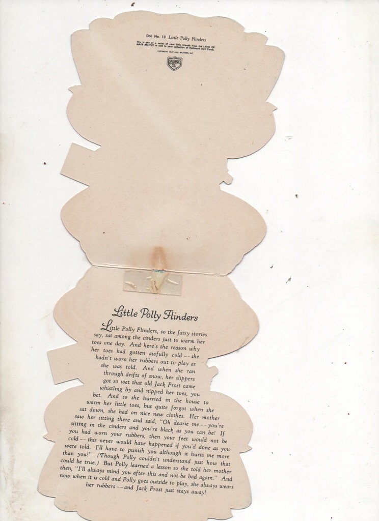 Hallmark Little Polly Flinders Doll Card Make Believe Unused 1950 ...