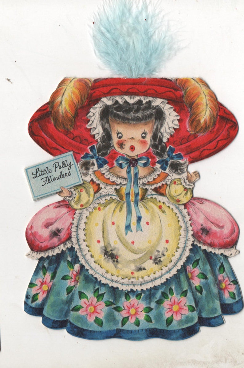 Hallmark Little Polly Flinders Doll Card Make Believe Unused 1950 ...