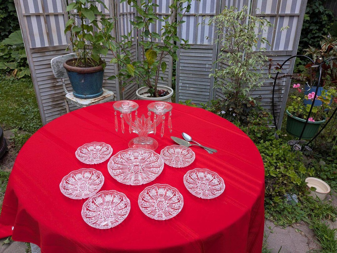 Art Deco Antique Crystal Serving Set Deep Cut 7 Pieces - Etsy