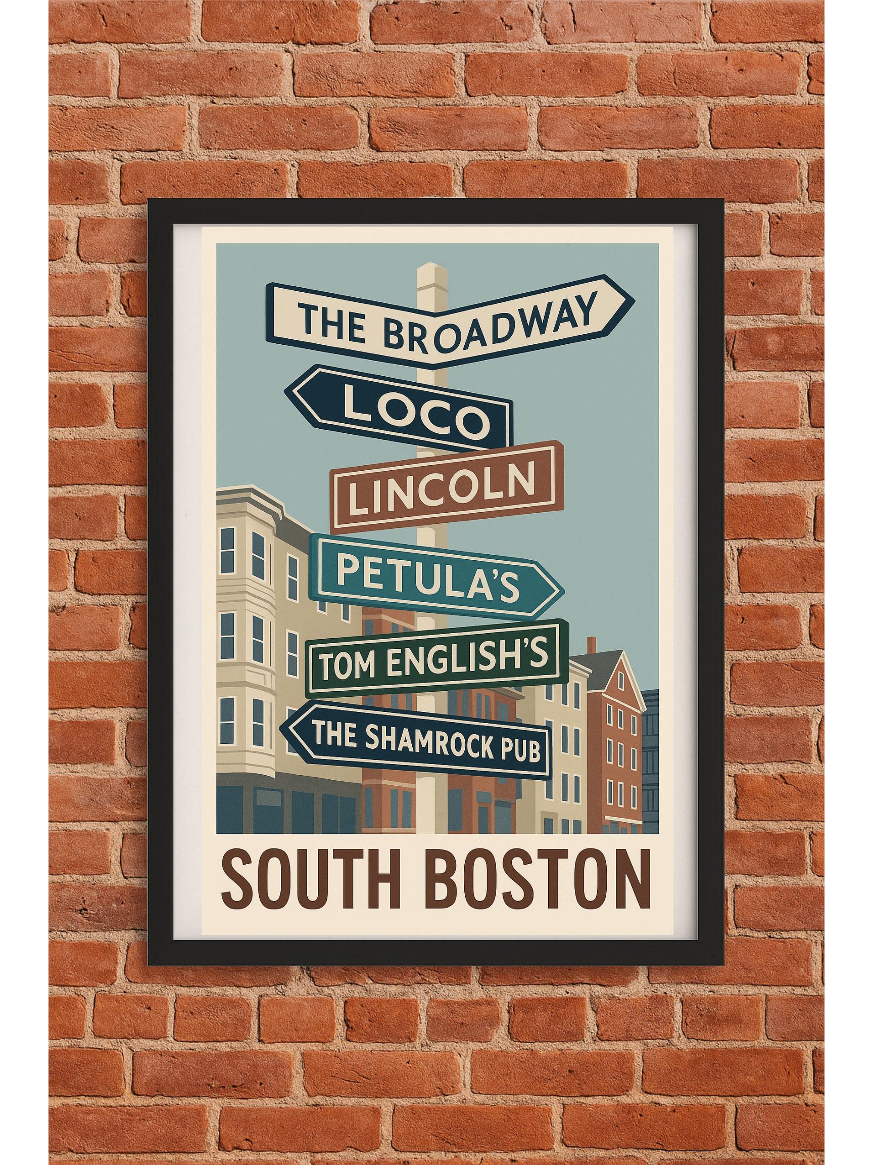 South Boston Street Sign Print | Southie Bar & Restaurant Wall Art ...