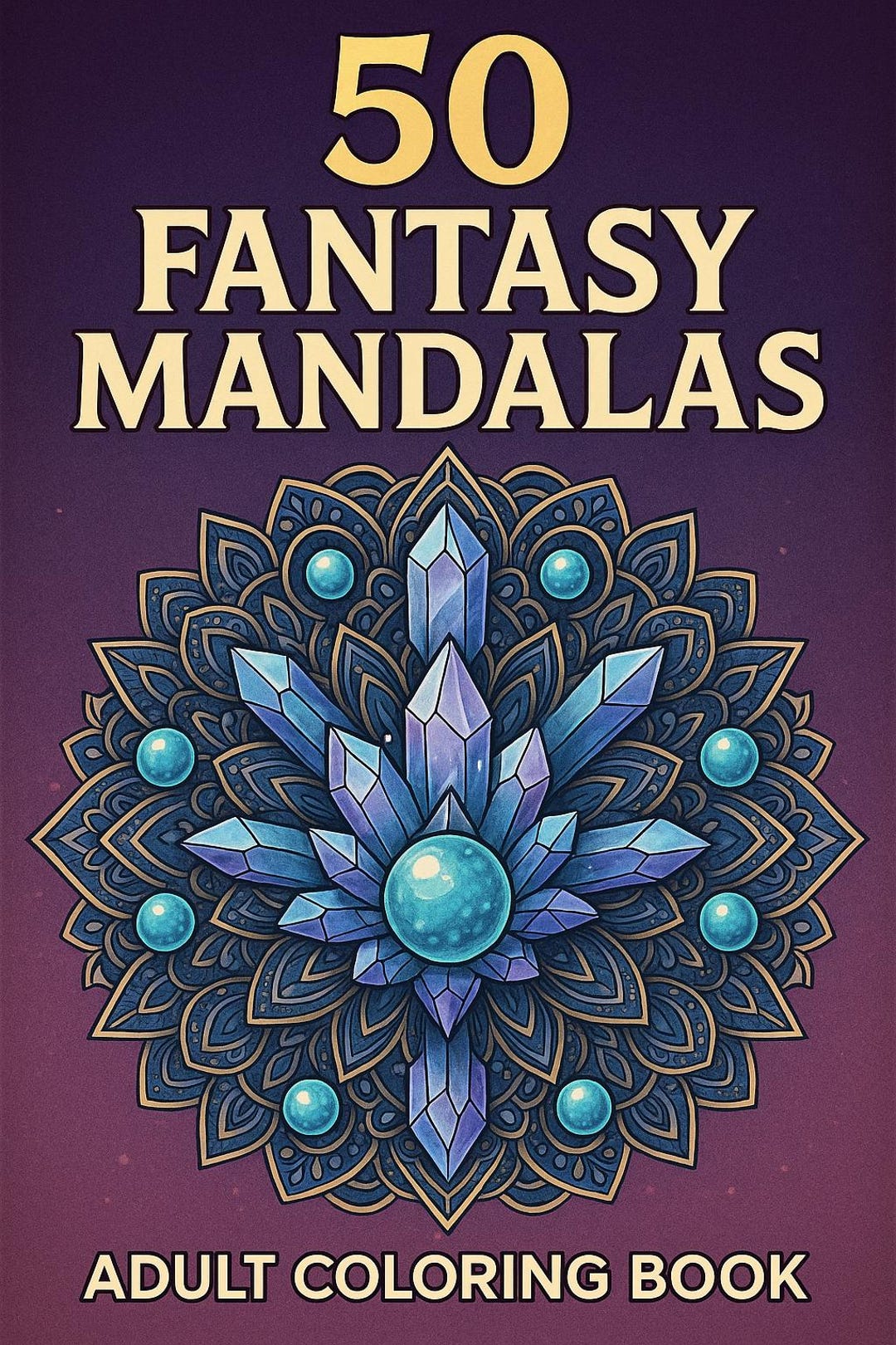 50 Crystal Mandalas Coloring Pages for Adults: Fantasy Designs (PDF) - Etsy