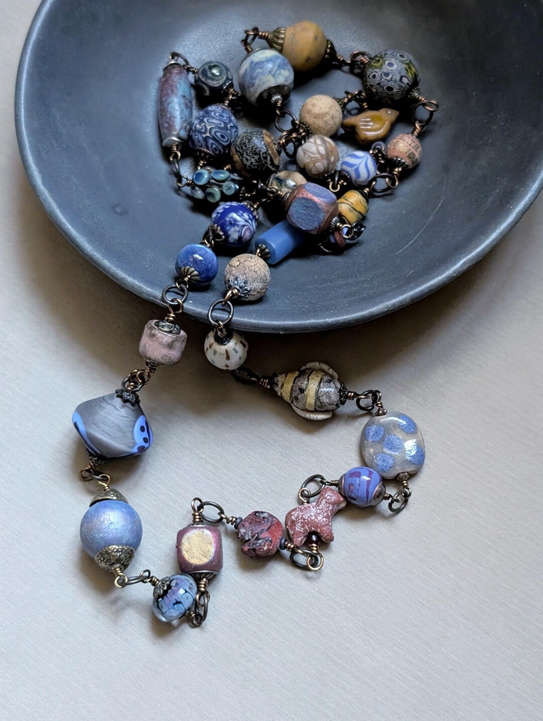 Unique Storyteller Strand - "slate & Clay" - All-different Artisan ...