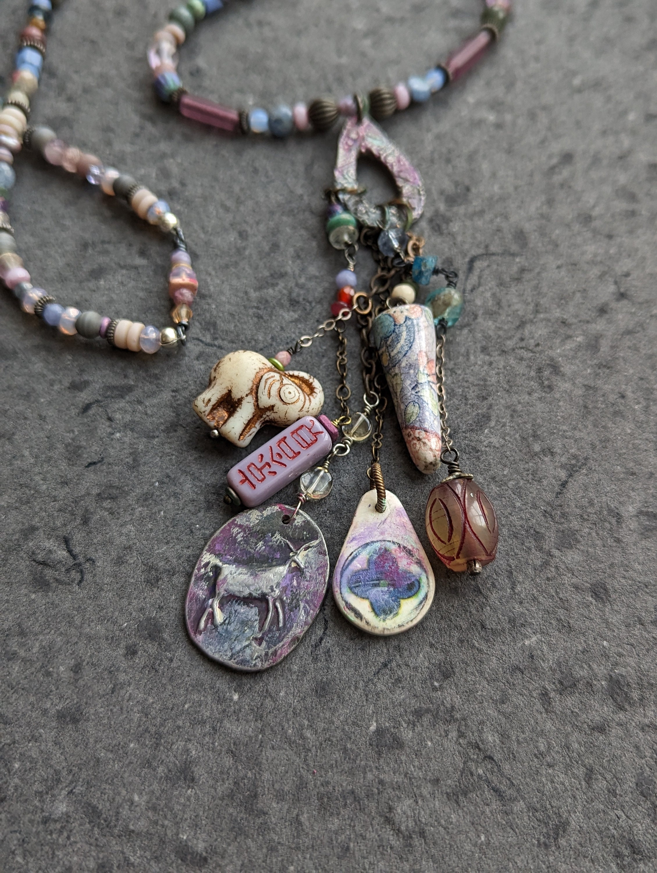 On the Eve of Adventure: Multi-gemstone Trinket Necklace With Curio ...