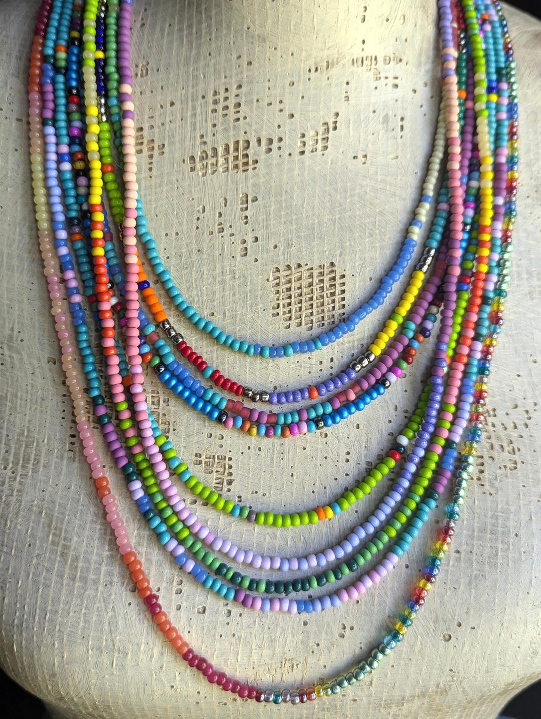 Lovebeads: Simple Colorful Seed Bead Strands - MTO - Choose Your Length ...