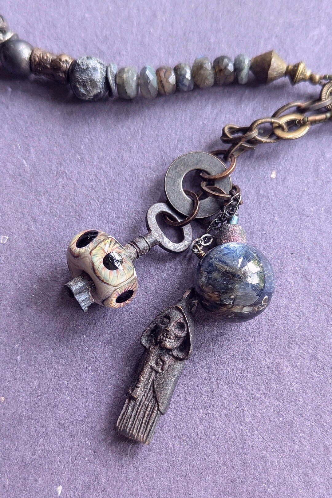 The Monk's Keys: Long Strand of Mysteries With Eye Bead and Hel Figure ...
