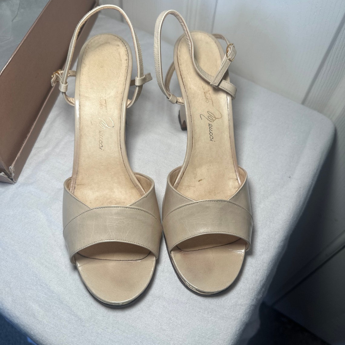Vintage Italian Sesto Meucci Wedge Shoes Heels Beige Size 8 - Etsy