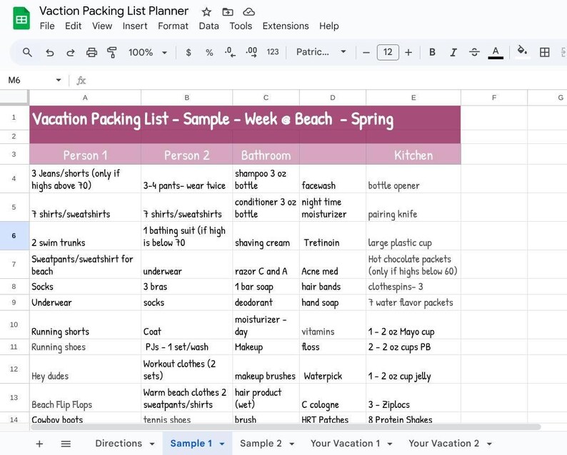 Vacation Packing List Printable I Travel Planner Checklist I Trip ...