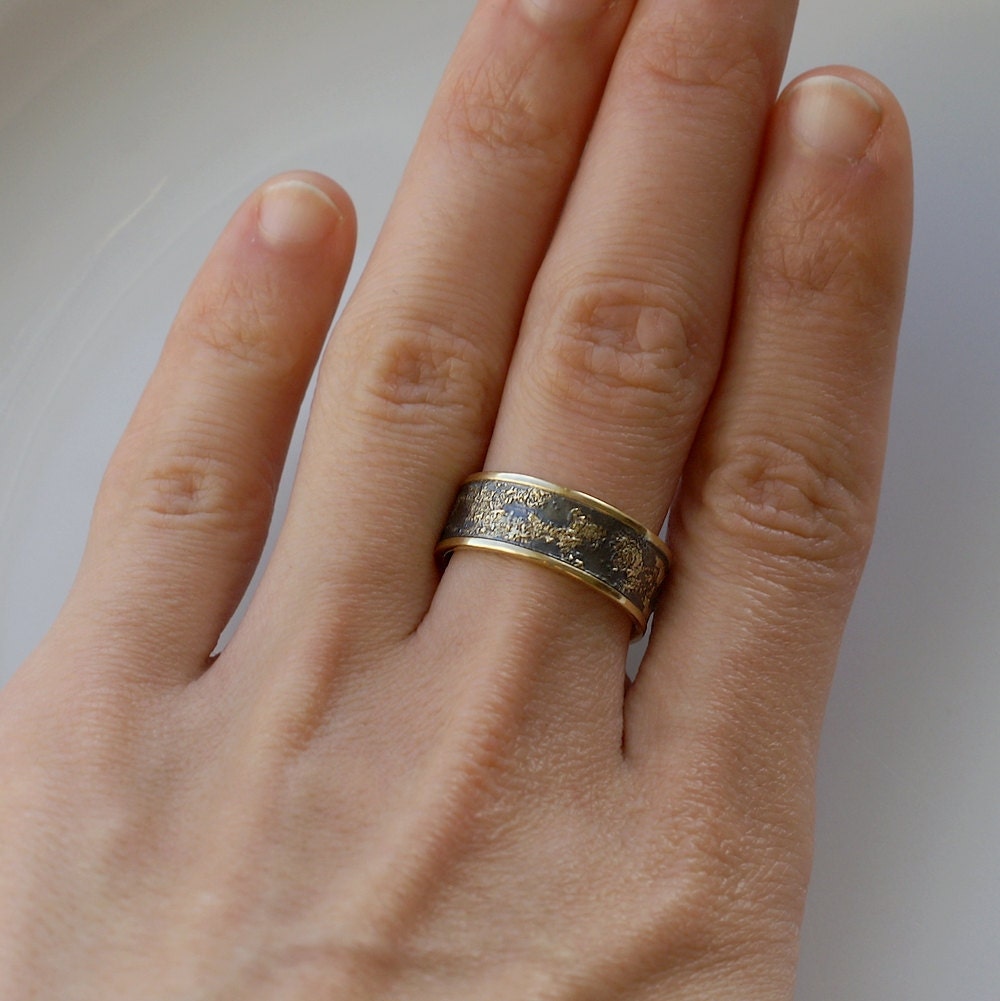 Gold Chaos Luxury - Oxidized Silver and 18k Gold Unique Contemporary ...