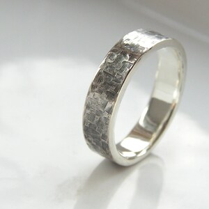 Rock Texture Ring - Sterling Silver Textured Hammered Men's Ring - Etsy