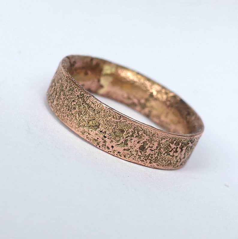 Rustic Gold Engagement Ring for Men in 9k Rose Gold, 6mm Wide - Etsy