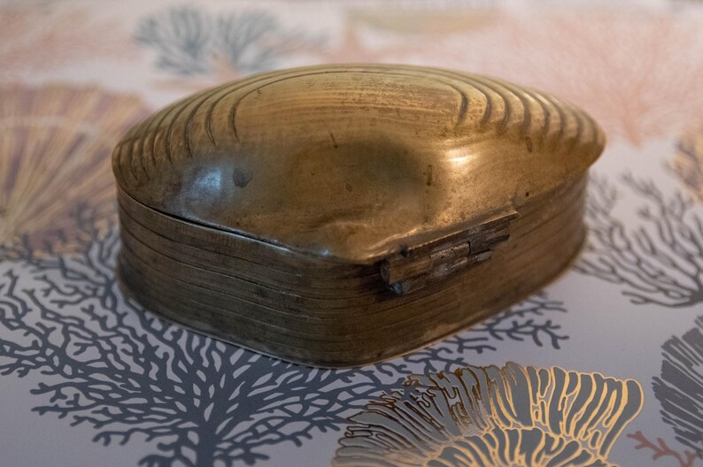 Beautiful Brass Clamshell Trinket Box - Etsy
