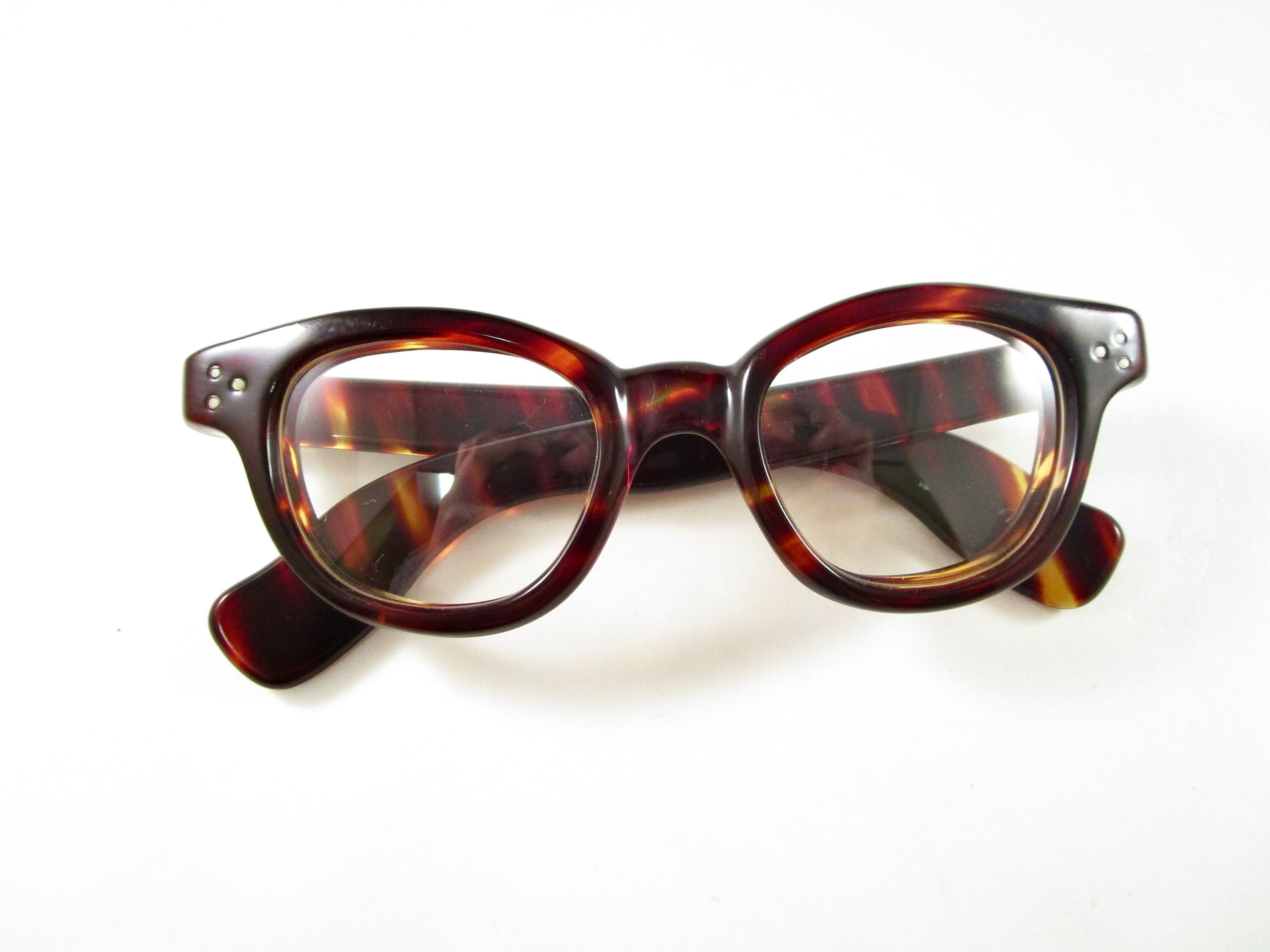 Horn Rimmed FDR Amber Tortoise Pattern Large Eyeglasses 1950s - Etsy