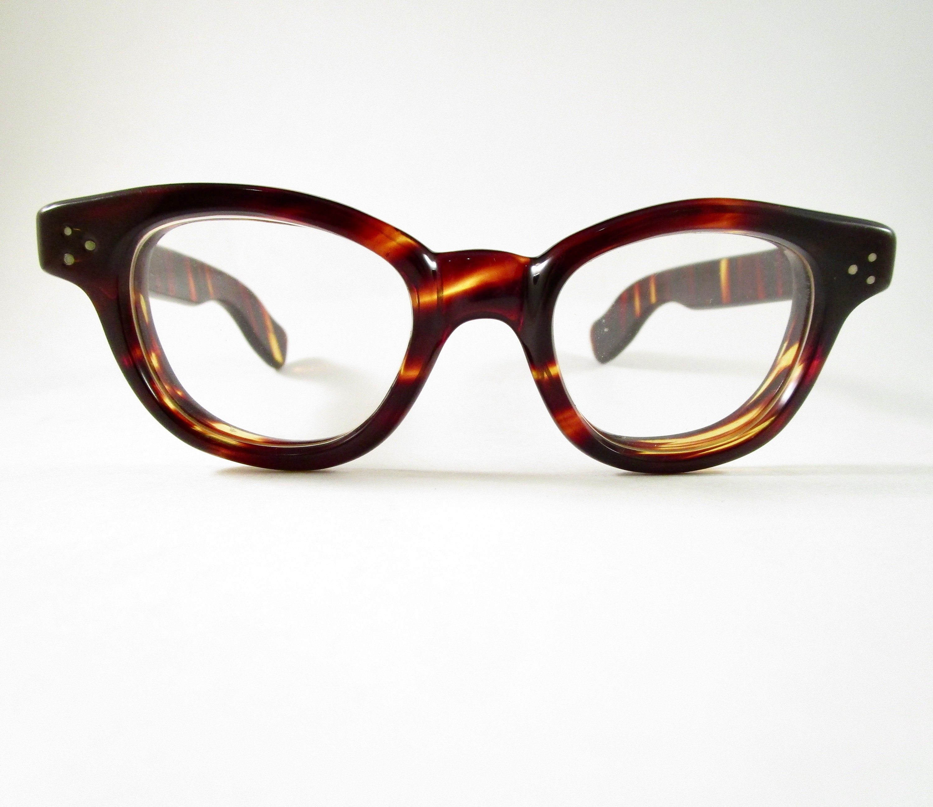 Horn Rimmed FDR Amber Tortoise Pattern Large Eyeglasses 1950s - Etsy