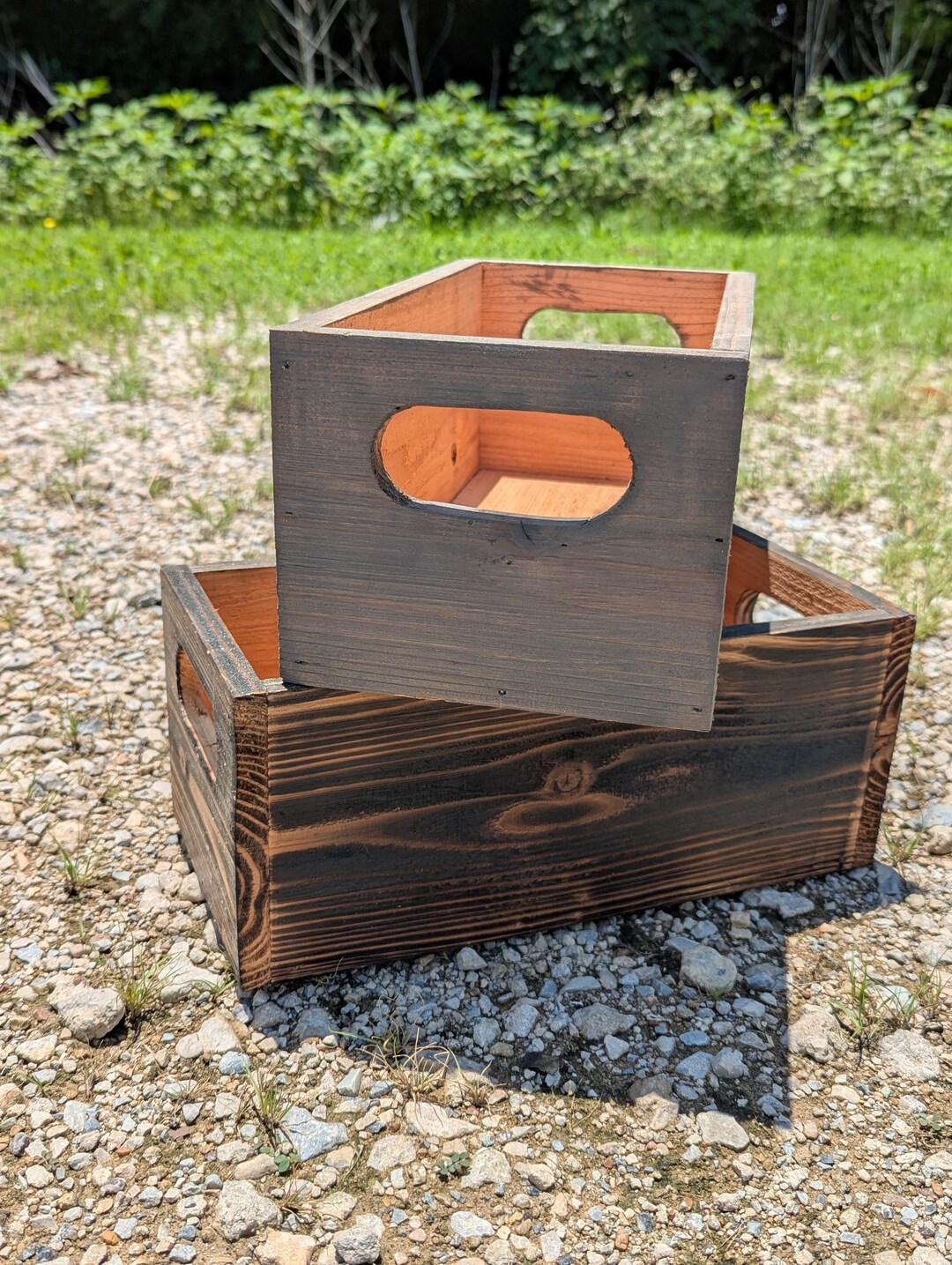 Rustic Wood Storage Box With Handles – Handmade From Cedar or Reclaimed ...