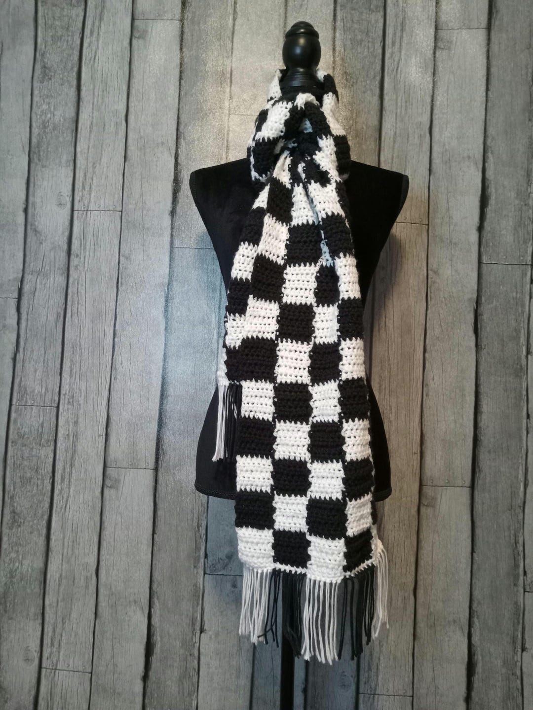 Checkered Scarf, Checkerboard, Checkered Flag, Black and White ...