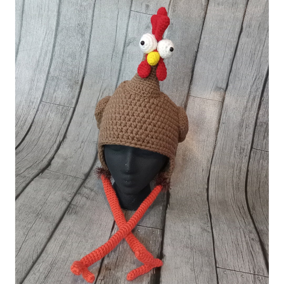 Chicken Hat, Rooster Beanie, Bird Beanie, Cock Chook, Gift for Farmer ...