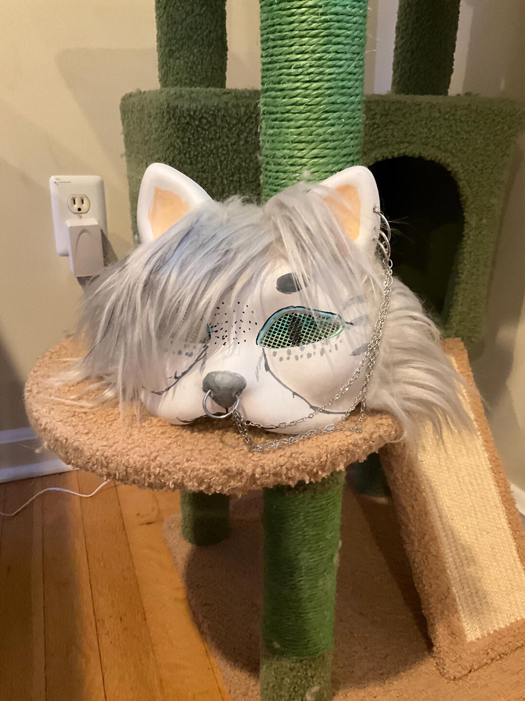 White Emo Snowcat Therian Mask - Etsy