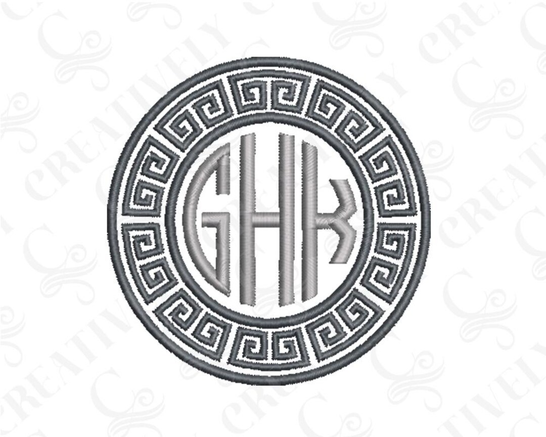 Greek Key Monogram Frame Machine Embroidery Design, 3 Sizes, Bridal ...