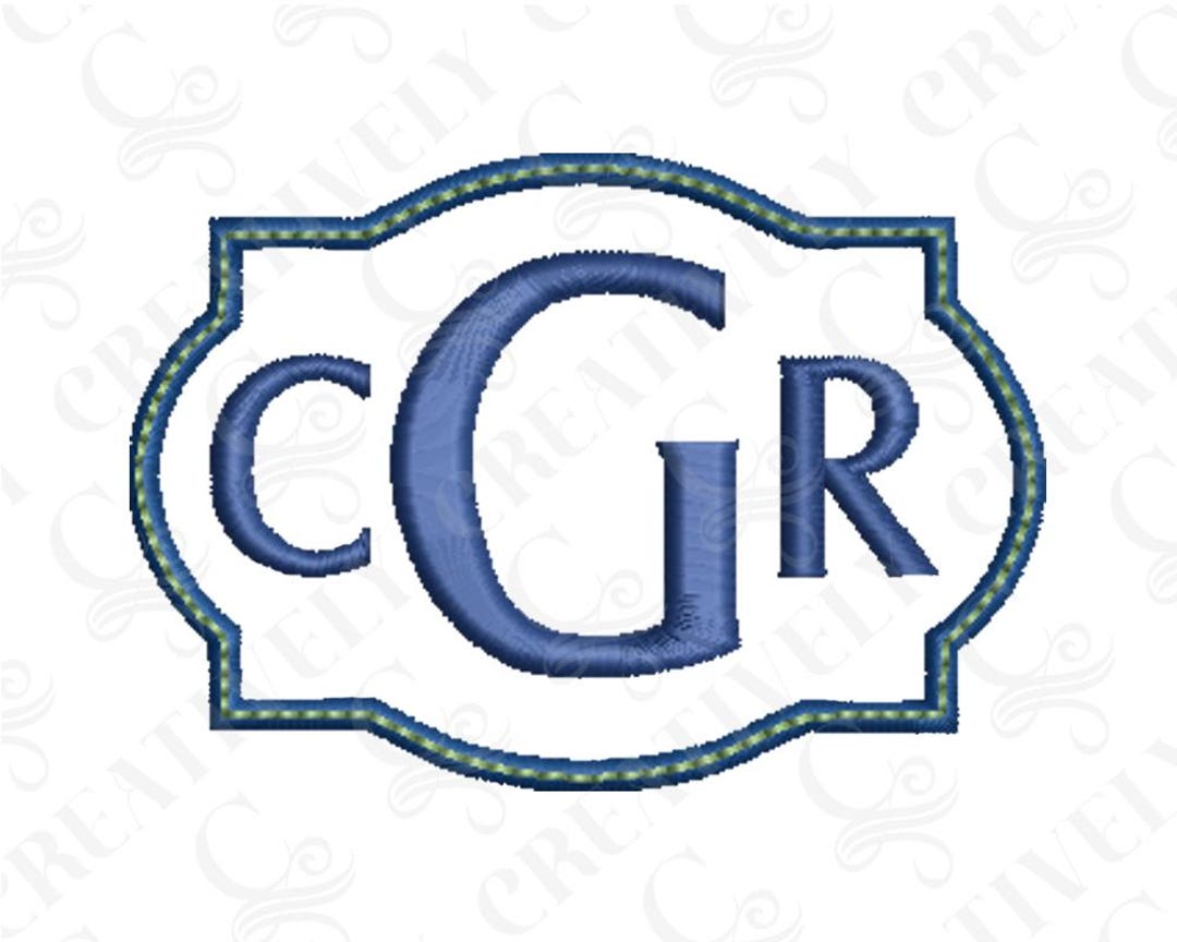 Simple Monogram Frame Machine Embroidery Design, 3 Sizes, Monogram ...