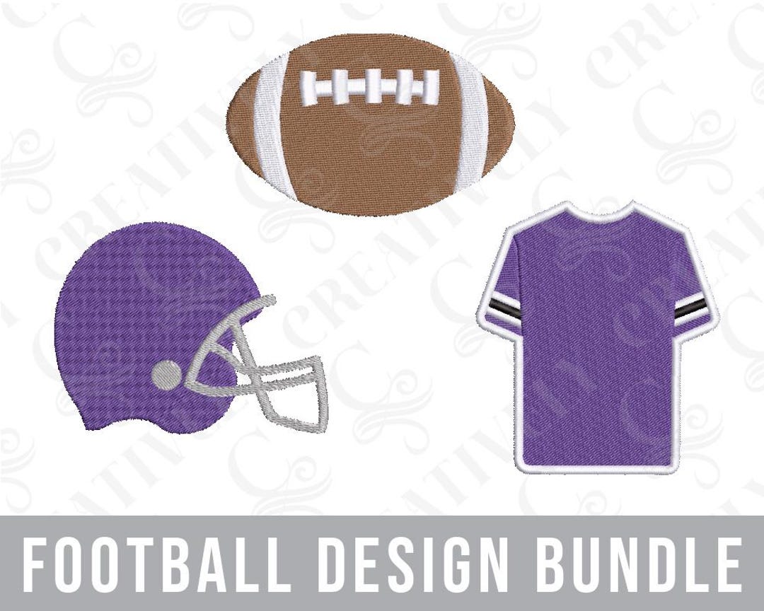 Football Machine Embroidery Design Bundle, 3 Designs, Customizable ...