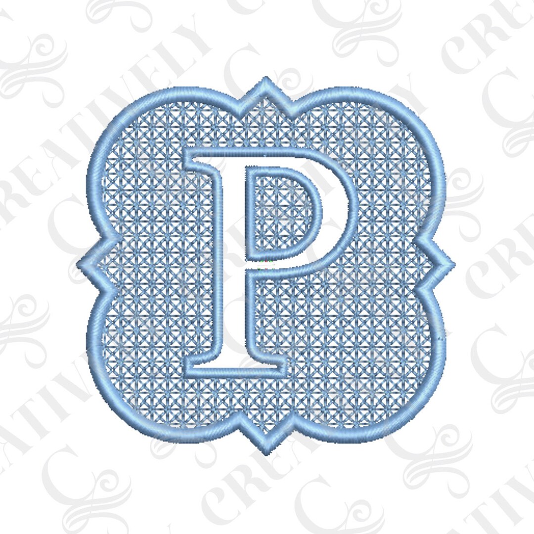 Embossed Letter P Machine Embroidery Monogram, Monogram for Towels ...