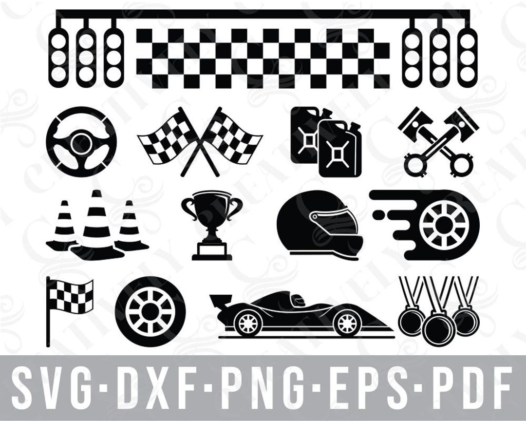 Race Car Bundle SVG PNG DXF Eps Pdf Files, Cut Files for Cricut ...