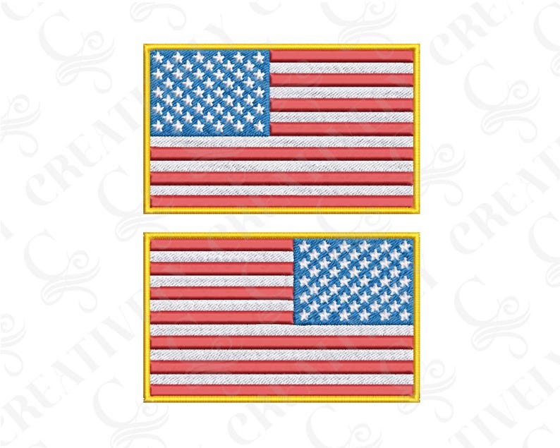 American Flag Embroidery File Download, American Flag Reversed, 4 Sizes ...
