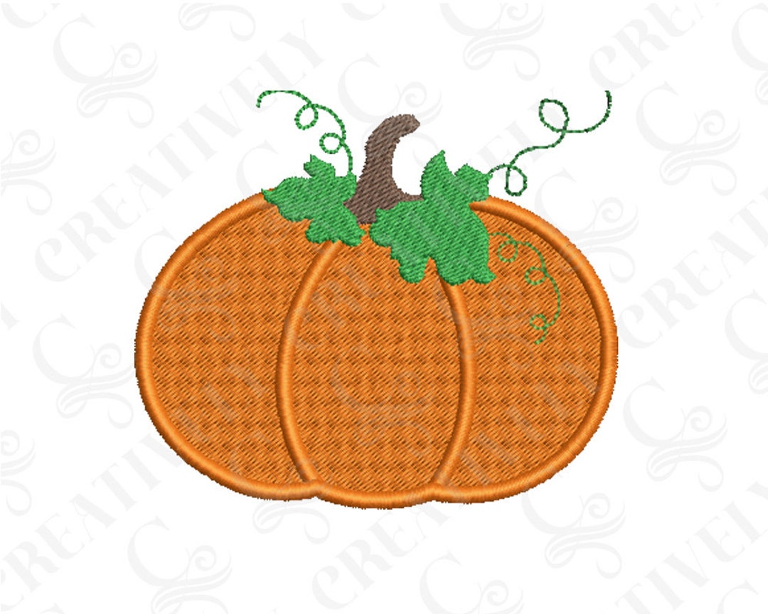 Pumpkin Machine Embroidery Design, Halloween Pumpkin Embroidery File ...