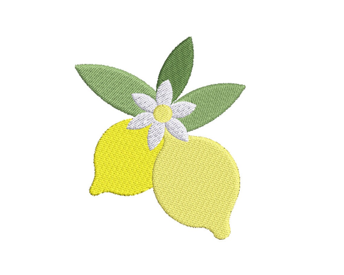 Lemon Fruit Embroidery Design, Lemon Fruit Botanical Embroidery Design ...