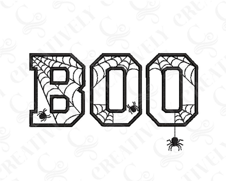 Halloween BOO Machine Embroidery Design, Halloween BOO Applique Design ...