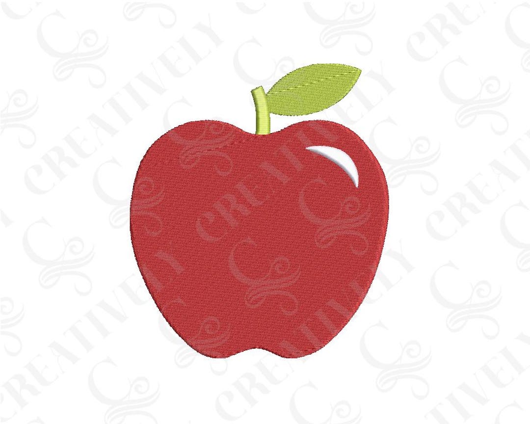 Apple Fruit Embroidery Design, Fall Apple Botanical Embroidery Design ...