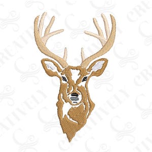Deer Buck Embroidery File Download, 6 Sizes, Deer Head Buck Head, Deer ...