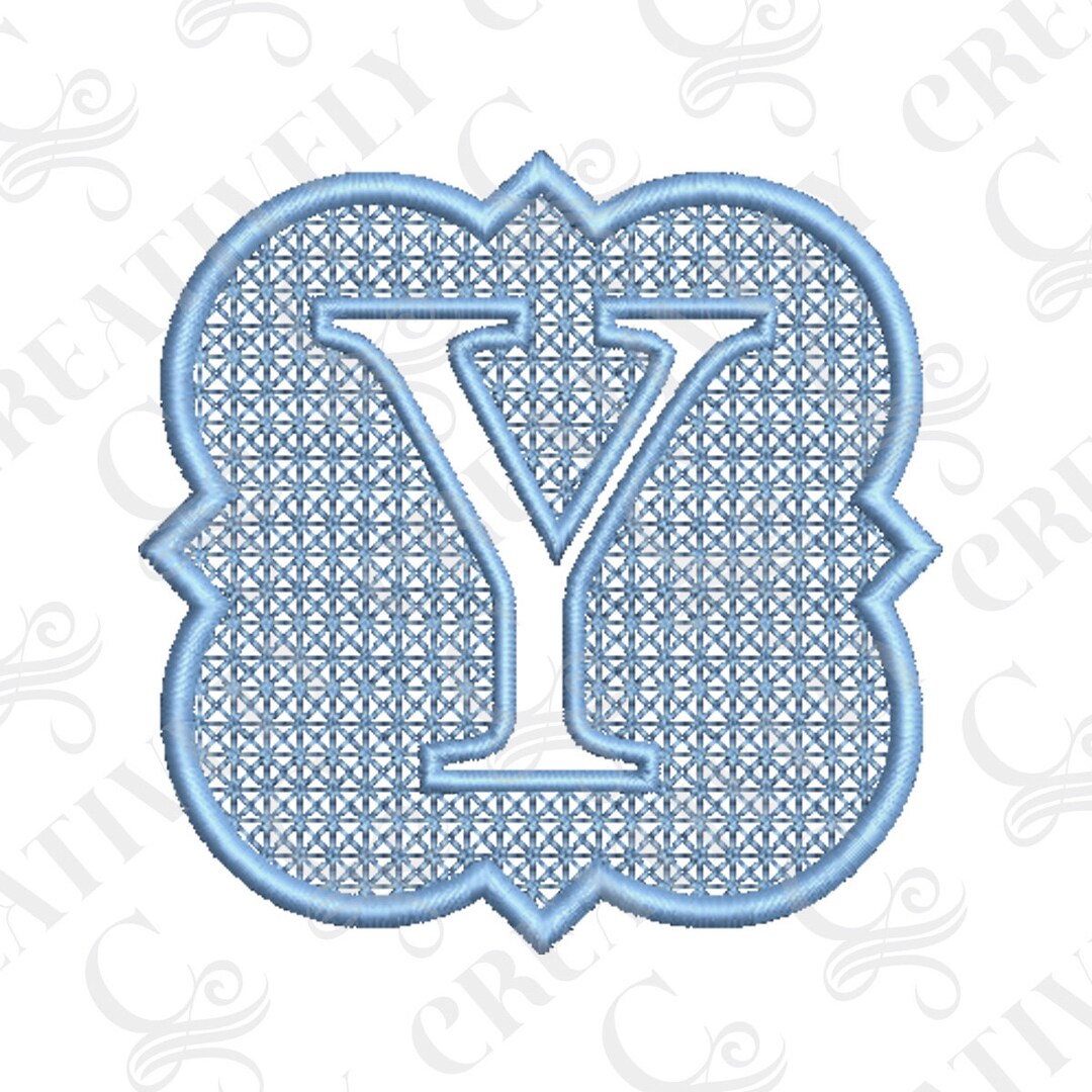 Embossed Letter Y Machine Embroidery Monogram, Monogram for Towels ...