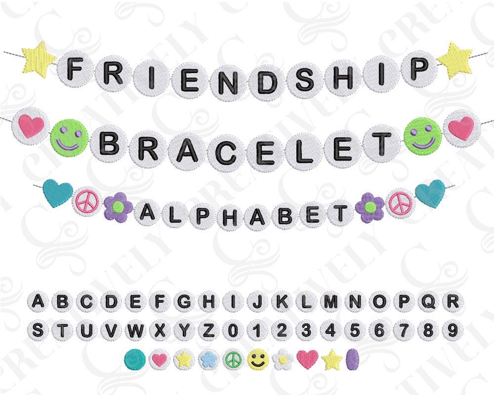 Friendship Bracelet Beads BFF Alphabet Machine Embroidery Bundle Set ...
