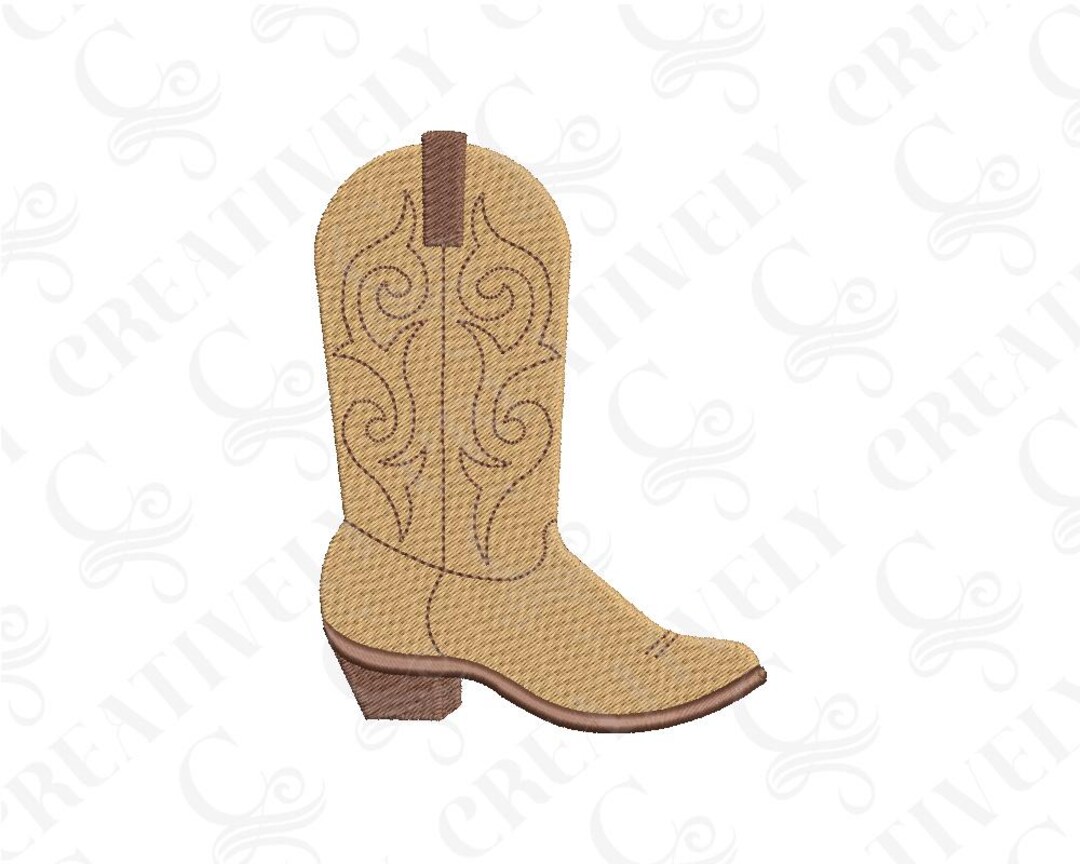 Western Cowboy Boot Embroidery Design Download, 6 Sizes, Western ...