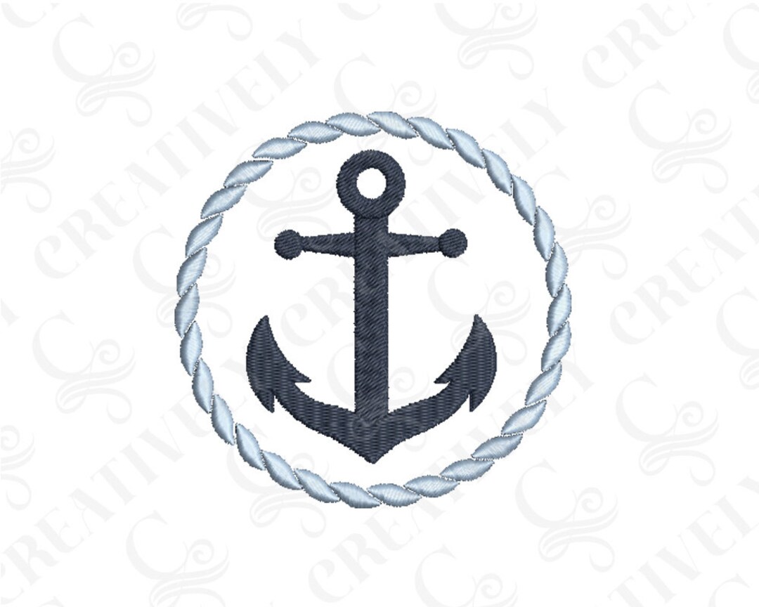 Anchor Nautical Embroidery Design, Anchor Machine Embroidery Design, 4 ...