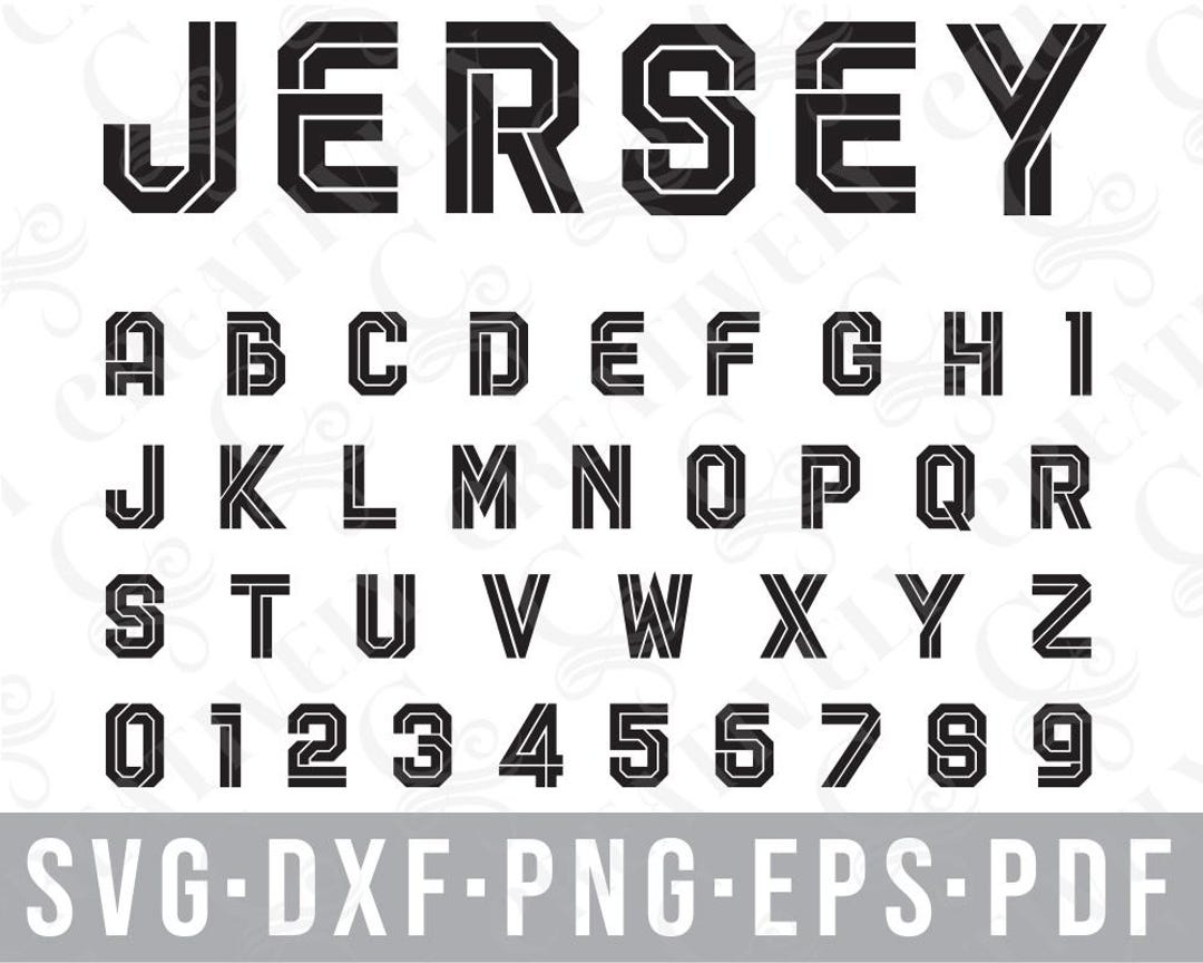 Sports Jersey Alphabet SVG PNG DXF Eps Pdf Files, Sports Lettering ...