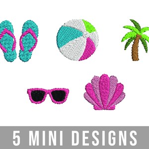 Beach Vacation Summer Mini Embroidery Design Bundle, Beach Vacation ...