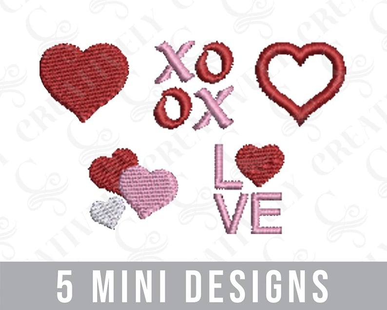 Valentine's Day Mini Machine Embroidery Design Bundle, Valentine's Day ...