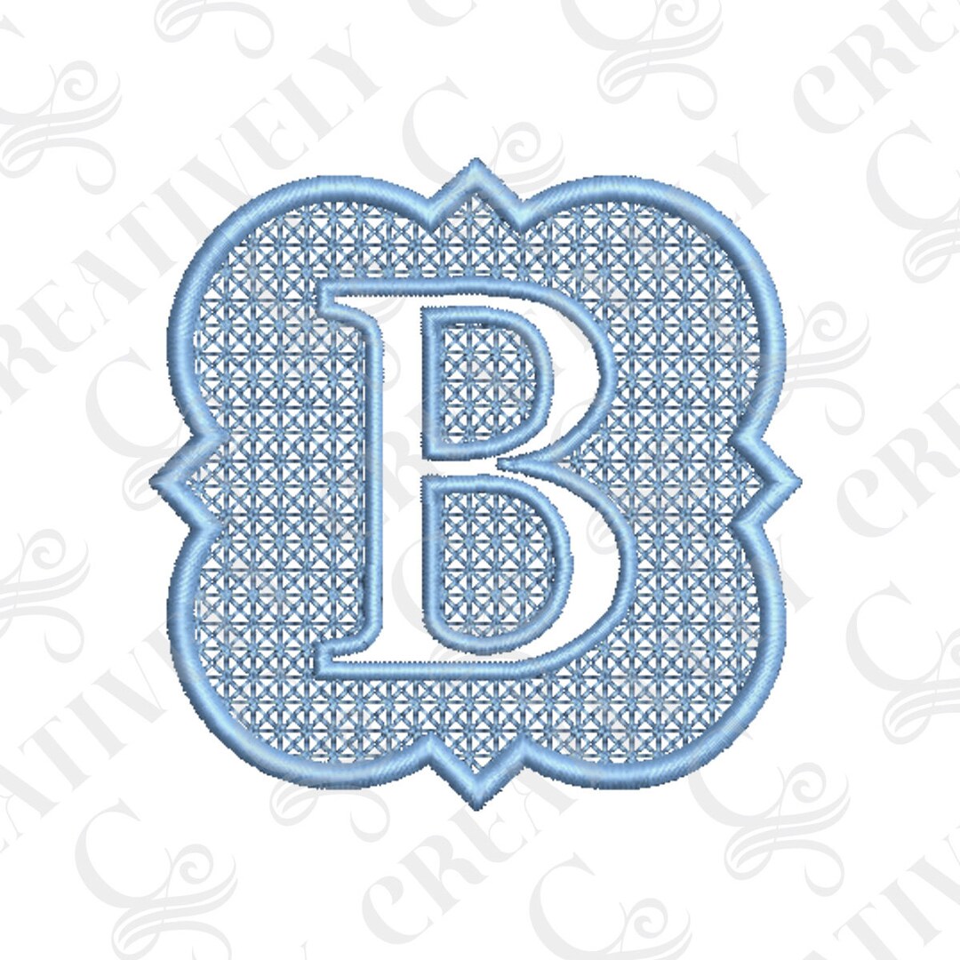 Embossed Letter B Machine Embroidery Monogram, Monogram for Towels ...
