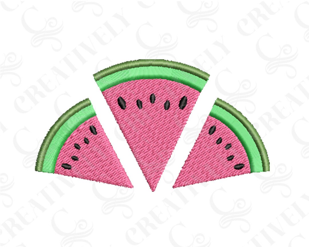 Watermelon Fruit Embroidery Design, Watermelon Fruit Botanical ...