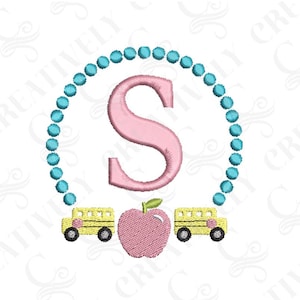 School Embroidery Monogram Frame, 4 Sizes, Back to School Embroidery ...